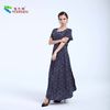 Breathable Cotton Summer Clothing , Casual Cotton O Neck Slim Long Dress