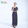 Breathable Cotton Summer Clothing , Casual Cotton O Neck Slim Long Dress