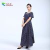 Breathable Cotton Summer Clothing , Casual Cotton O Neck Slim Long Dress