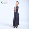 Breathable Cotton Summer Clothing , Casual Cotton O Neck Slim Long Dress