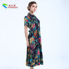 YIZHIQIU Collar Flower Printed Knee Length Dresses