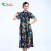 YIZHIQIU Collar Flower Printed Knee Length Dresses