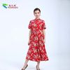 YIZHIQIU Chinese Neck Design Style Printed Dresses