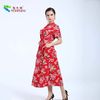 YIZHIQIU Chinese Neck Design Style Printed Dresses