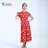YIZHIQIU Chinese Designer Neck Flower Printed Dress