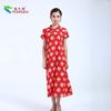 YIZHIQIU Chinese Designer Neck Flower Printed Dress