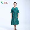 YIZHIQIU Retro Style Waist Cotton Knee Length Dress