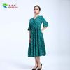 YIZHIQIU Retro Style Waist Cotton Knee Length Dress