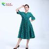 YIZHIQIU Retro Style Waist Cotton Knee Length Dress