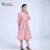 YIZHIQIU Fitted Short Sleeve Waist Flare Midi Dress