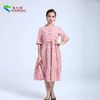 YIZHIQIU Fitted Short Sleeve Waist Flare Midi Dress