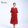 YIZHIQIU Short Sleeve Cotton And Linen Flare Dress