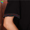 Simple Long Linen Dresses , Ladies One Piece Dress Mexican Embroidered