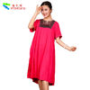 Custom Color Chinese Linen Dress , O - Neck Ladies Linen Dresses With Sleeves