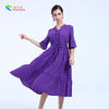 Female Plus Size Cotton Summer Dresses Short Sleeve With Garment Dyed Technic