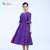 Female Plus Size Cotton Summer Dresses Short Sleeve With Garment Dyed Technic