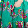 Anti Wrinkle Long Cotton Summer Dresses Short Sleeve , Mid - Calf Dresses Length
