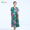 Beautiful Breathable Women'S Long Floral Dresses Cotton Material With Pockets