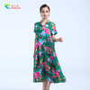 Beautiful Breathable Women'S Long Floral Dresses Cotton Material With Pockets
