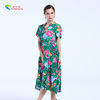 Beautiful Breathable Women'S Long Floral Dresses Cotton Material With Pockets