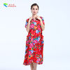 Natural Waistline Long Cotton Summer Dresses Chinese Style Pattern ZTZS501