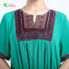 Embroidered Green Cotton Dress Chinese Style With Mid - Calf Dresses Length