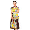 Traditional Chinese Women'S Dress , Ladies Long Cotton Dresses Stand Neckline