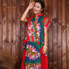 Traditional Chinese Women'S Dress , Ladies Long Cotton Dresses Stand Neckline