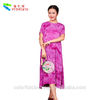 Plus Size Chinese Summer Clothes , Cotton Linen Dress With Short Sleeve