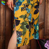 Flower Printed Long Casual Summer Dresses With Short Sleeves 100% Cotton Material