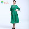 Embroidered Half Sleeve Boho Maxi Dress Linen / Cotton Material Skin Friendly