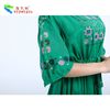 Embroidered Half Sleeve Boho Maxi Dress Linen / Cotton Material Skin Friendly