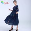 Embroidered Floral Boho Summer Dresses With Three Quarter Cm Sleeve Length