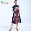 None Decoration Cotton Summer Clothing O Neck Long Floral Dresses For Women