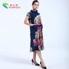 None Decoration Cotton Summer Clothing O Neck Long Floral Dresses For Women