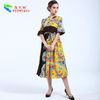 Anti Shrink Women'S Floral Print Dresses , Cotton Long Frock For Summer