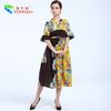 Anti Shrink Women'S Floral Print Dresses , Cotton Long Frock For Summer