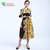 Anti Shrink Women'S Floral Print Dresses , Cotton Long Frock For Summer