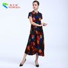 Long Floral Summer Dresses Vestidos / Long Cotton Dress With Short Sleeves