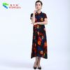 Long Floral Summer Dresses Vestidos / Long Cotton Dress With Short Sleeves