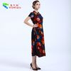 Long Floral Summer Dresses Vestidos / Long Cotton Dress With Short Sleeves