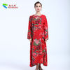 Custom Retro Style Ladies Long Sleeve Dresses Linen / Cotton Material