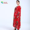 Custom Retro Style Ladies Long Sleeve Dresses Linen / Cotton Material