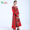 Custom Retro Style Ladies Long Sleeve Dresses Linen / Cotton Material