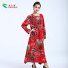 Custom Retro Style Ladies Long Sleeve Dresses Linen / Cotton Material