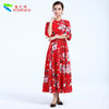 Empire Waistline Embroidered Chinese Style Dress Linen Vintage Dress