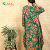 Women Pure Cotton Long Sleeve Casual Maxi Dress , Green Long Sleeve Dress