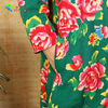 Women Pure Cotton Long Sleeve Casual Maxi Dress , Green Long Sleeve Dress