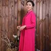Pure Color Summer Cotton Cheongsam Dress Ankle Length With A - Line