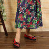 Chinese Retro Ladies Long Sleeve Dresses With Mandarin Collar Neckline